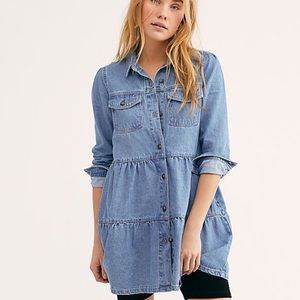 Free People | Dresses | Free People Nicole Denim Shirt Dress | Poshmark